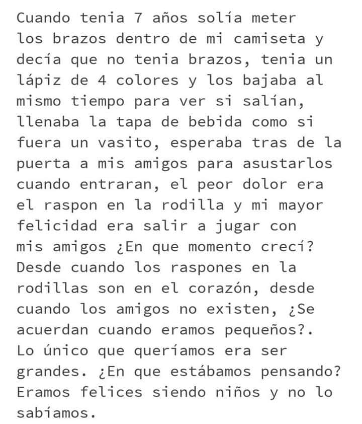 Éramos felices siendo niños y no lo sabíamos - FRASES.PW
