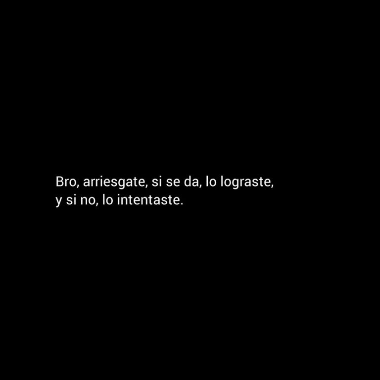 Bro arriesgate, si se da, lo lograras y si no, lo intentaste - FRASES.PW