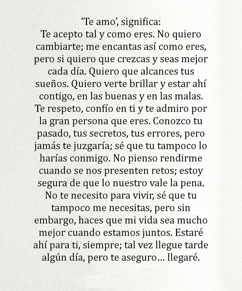 Te amo, significa: Te acepto tal y como eres. No quiero cambiarte - FRASES.PW