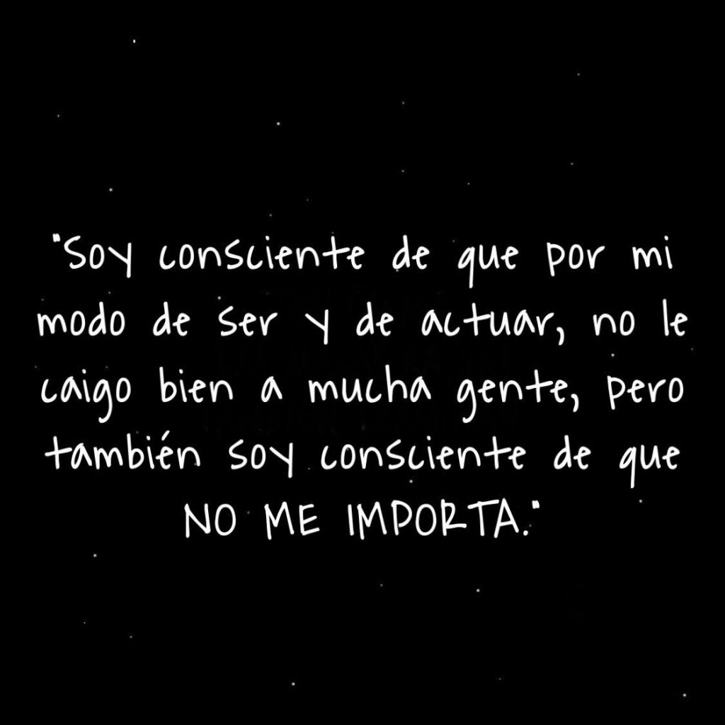 Soy consciente de que por mi modo de ser y de actuar, no le caigo bien ...
