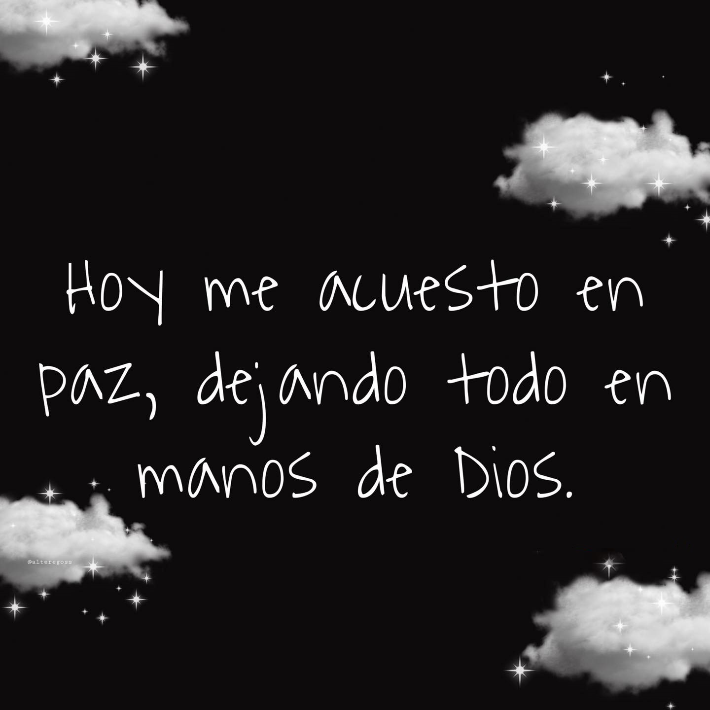 Hoy me acuesto en paz, dejando todo en manos de Dios - FRASES.PW