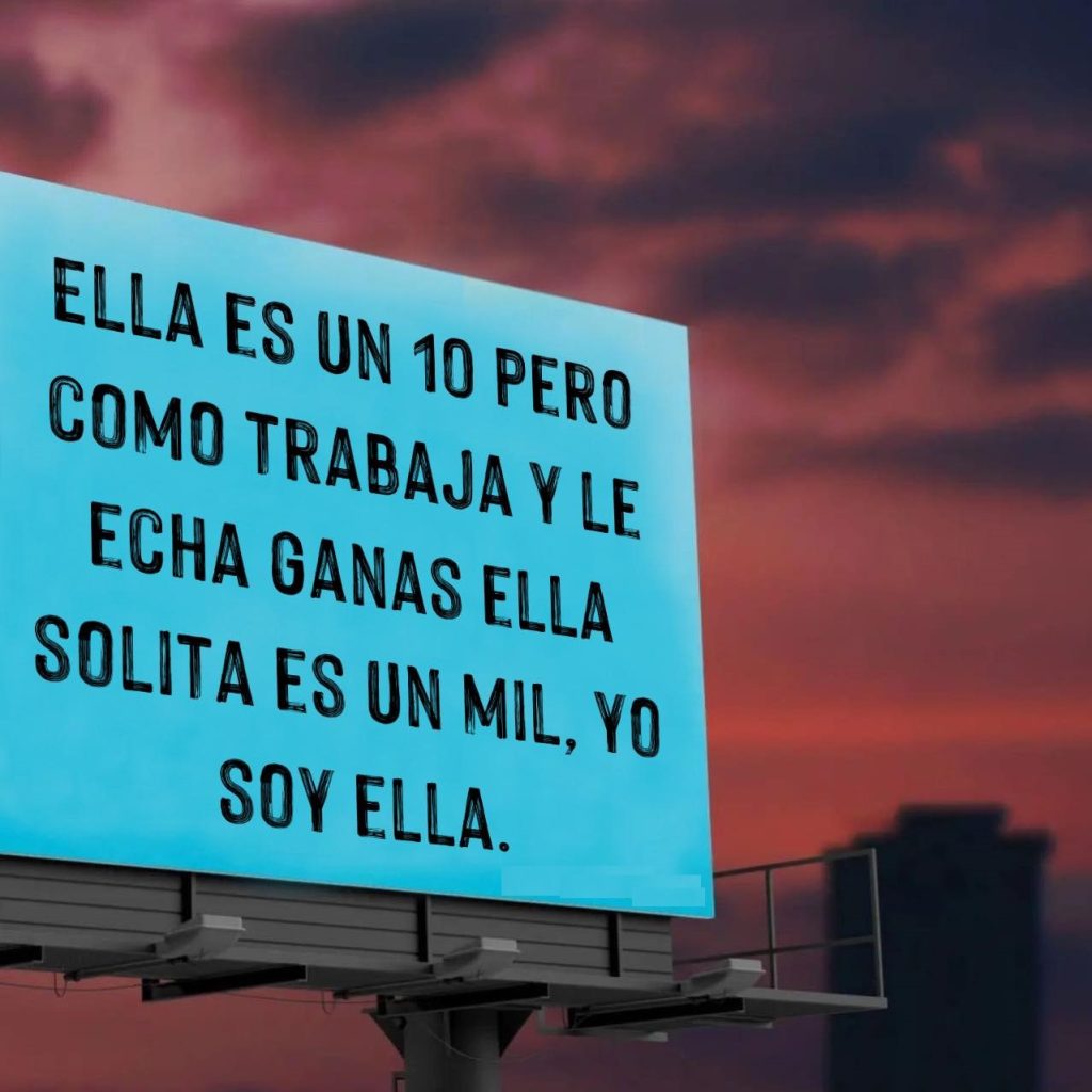 Ella es un 10 pero como trabaja y le echa ganas ella solita es un mil ...
