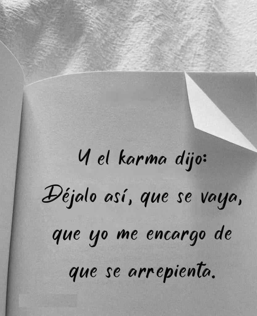 Y el karma dijo: Déjalo así - FRASES.PW